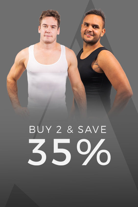 2 Pack - Men's Shapewear Singlets (Shaping Singlet & Sculpting Singlet ...